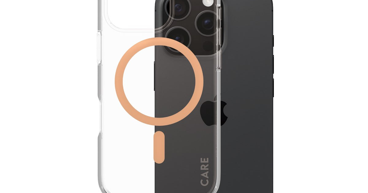 CARE by PanzerGlass® Flagship Case Transparent Urban Combat m. Peachy