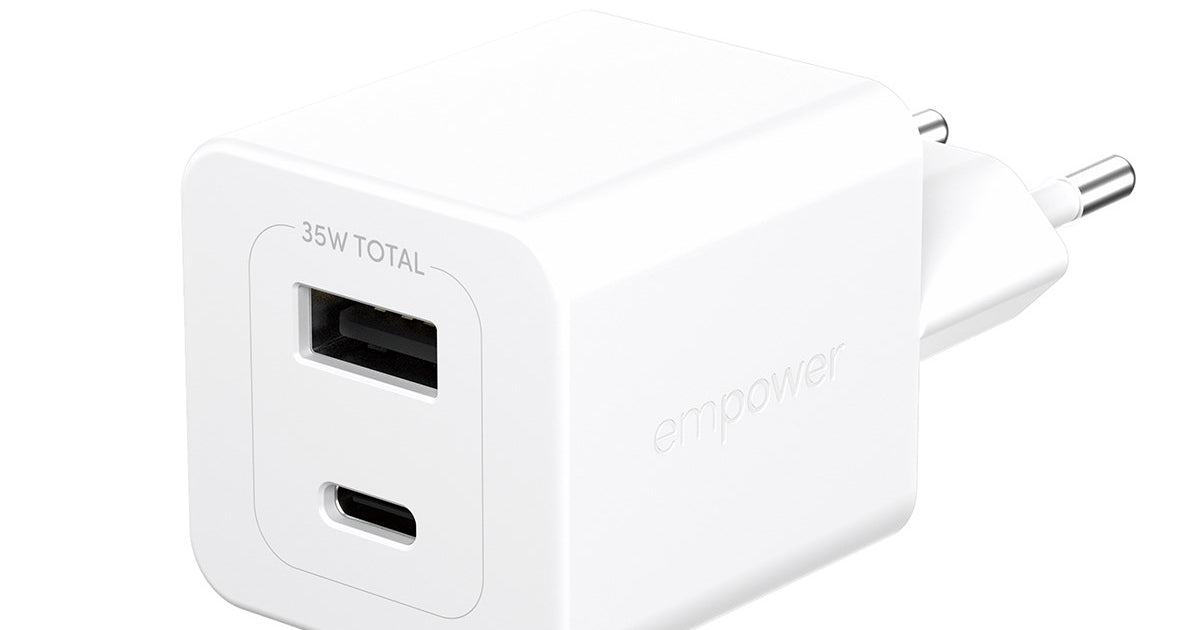 empower™ by PanzerGlass® Turbo 35W Oplader inkl. USB-C + USB-A | EU St